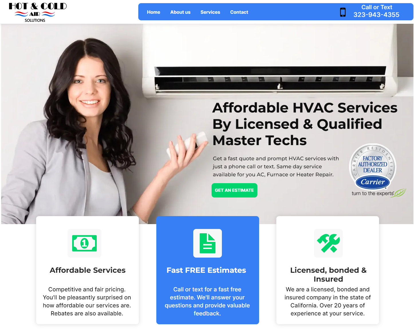 Hot & Cold Air Solutions » Hot and Cold HVAC services for your home